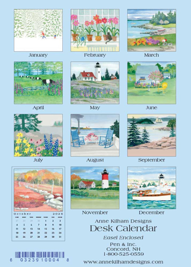 2026 Desktop Calendar - 5 x 7 - Anne Kilham Designs – Terrazza